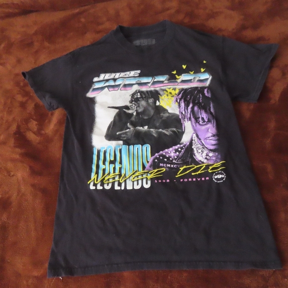 999 | Shirts | Juice Wrld Tshirt Mens Small Black Legends Never Die 999 ...
